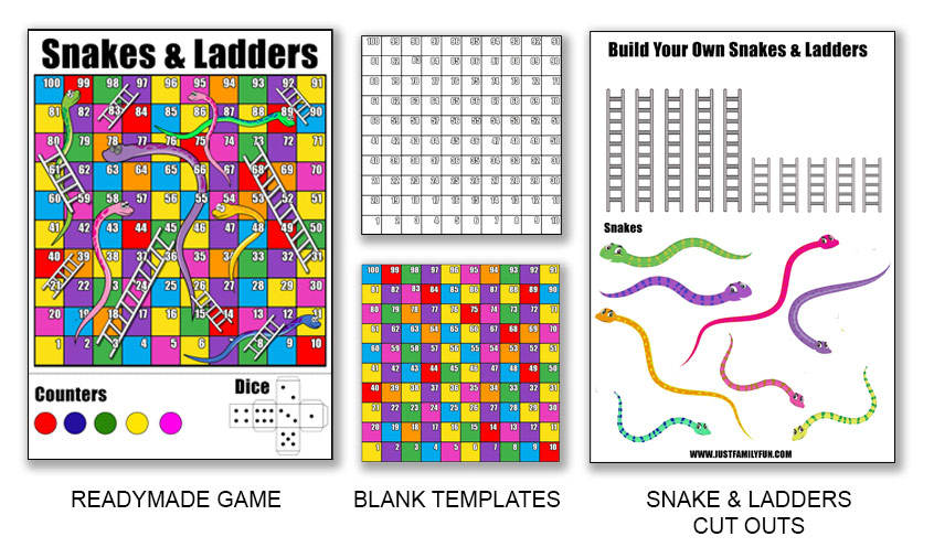 Printable Snakes and Ladders Game for Kids | Just Family Fun