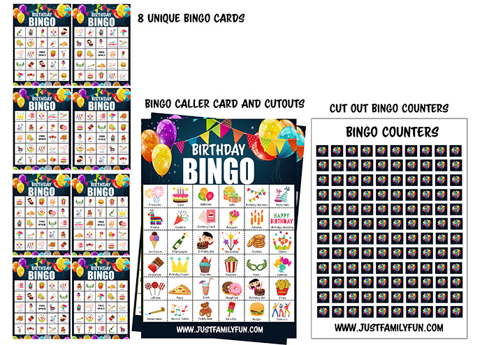 Free Birthday Bingo Printable Cards | Just Family Fun