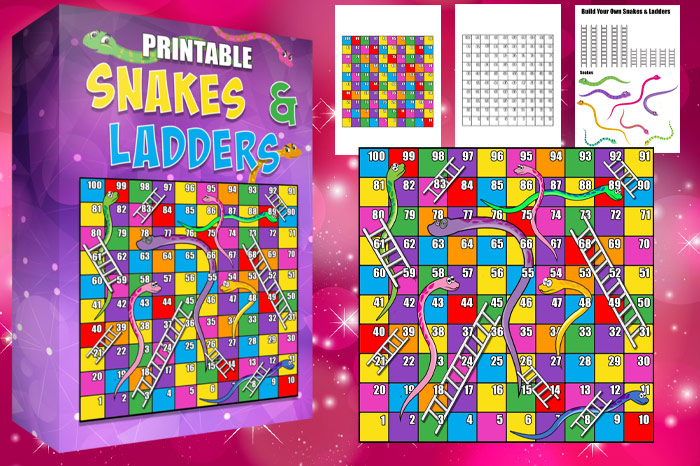 Printable Snakes and Ladders Game for Kids | Just Family Fun