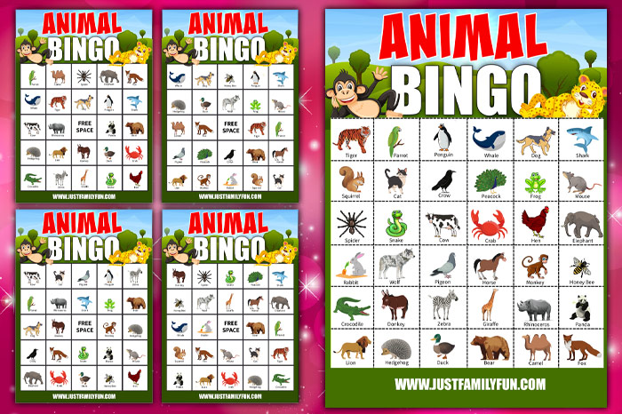 Free Kids Animal Bingo Game | Just Family Fun