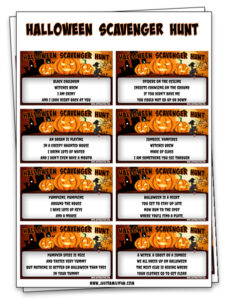 Halloween Scavenger Hunt Printable | Free