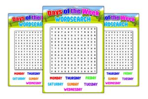 Free Days Of The Week Printable Worksheets And Coloring Pages