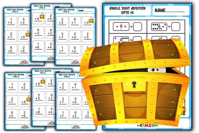 Free, Printable Single Digit Addition Worksheets | Just Family Fun