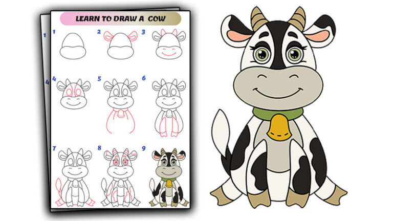 Learn How To Draw A Cute Cow | Just Family Fun