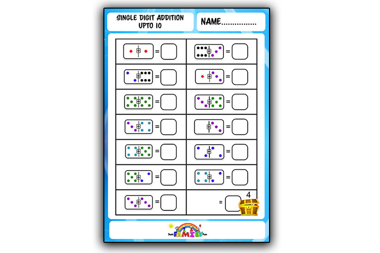 Free, Printable Single Digit Addition Worksheets | Just Family Fun