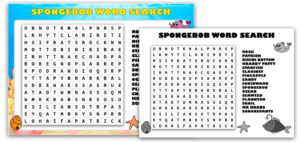 FREE Spongebob Word Search | Just Family Fun