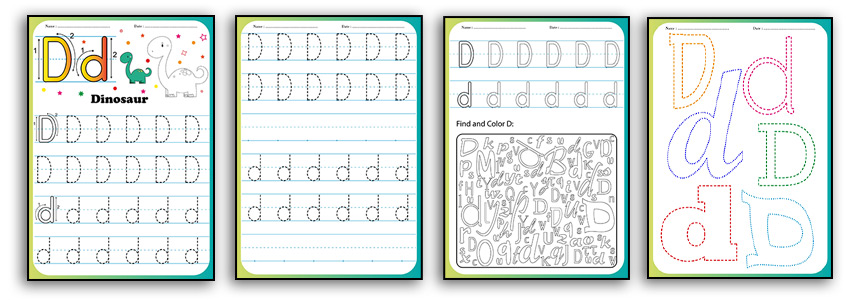 Letter D Outline - Uppercase And Lowercase Templates | Just Family Fun