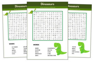 Dinosaur Word Search Printable | Just Family Fun
