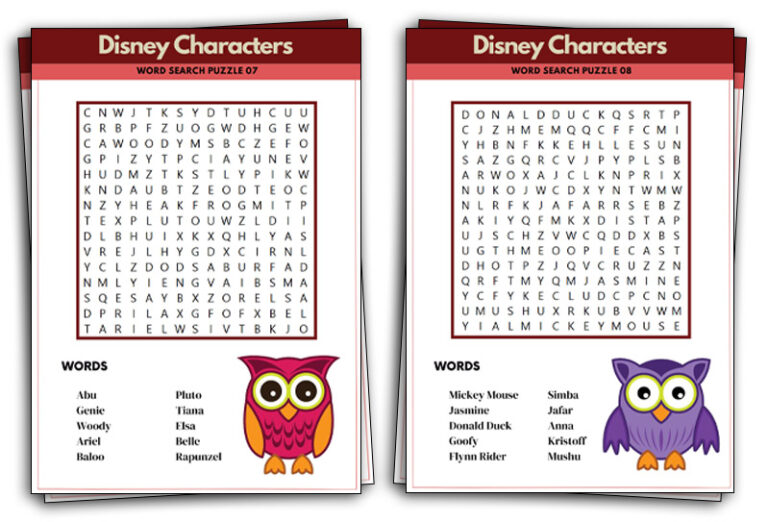 Free Printable Disney Word Search | Just Family Fun
