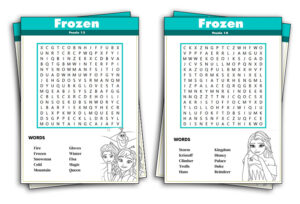 Frozen Word Search – Free Printable Puzzle PDF 2025