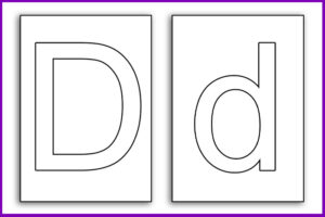 Letter D Outline - Uppercase And Lowercase Templates | Just Family Fun