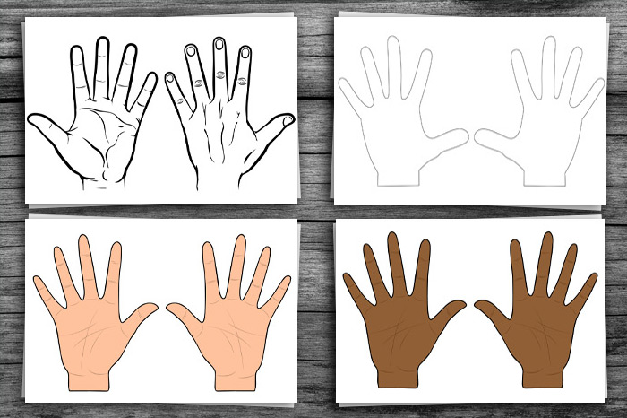 Printable Hand Outline Templates | Just Family Fun