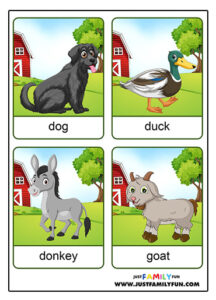 Free Printable Farm Animals Flashcards | Just Family Fun