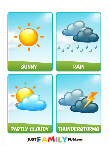 Free Printable Weather Flashcards | Just Family Fun