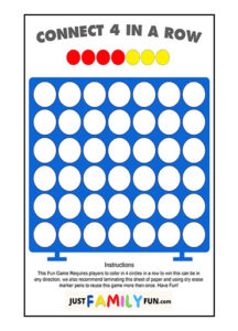 Connect 4 In A Row Printable Game | Just Family Fun
