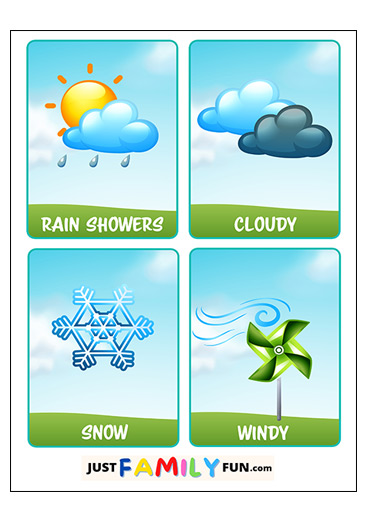 Free Printable Weather Flashcards | Just Family Fun