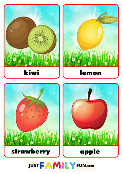 Free Printable Fruit Flashcards For Kids | Just Family Fun
