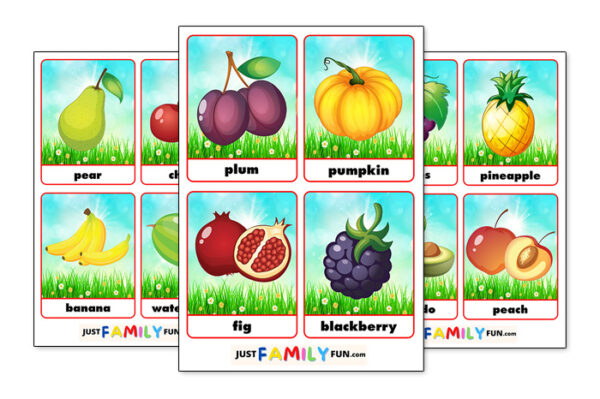 Free Printable Fruit Flashcards For Kids | Just Family Fun