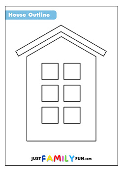 Free Printable House Outline | Just Family Fun
