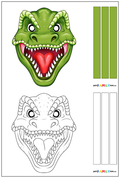 Free Printable Kids Dino Mask Templates | Just Family Fun