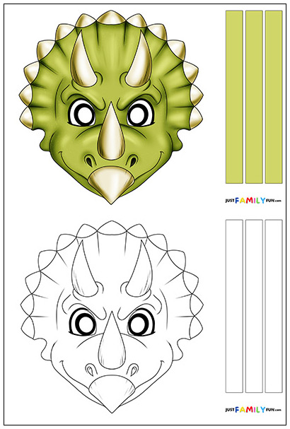 Free Printable Kids Dino Mask Templates | Just Family Fun