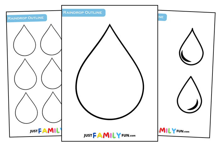Printable Raindrop Outlines | Just Family Fun