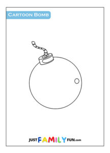 Cartoon Bomb Outline Printables | Just Family Fun