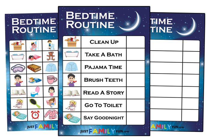 Printable Bedtime Routine Chart For Toddlers | Just Family Fun