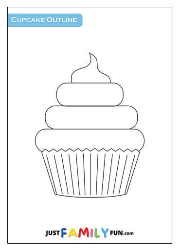 3 Printable Cupcake Outline Templates | Just Family Fun