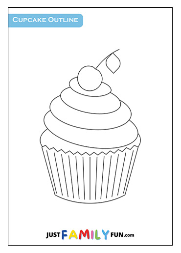 3 Printable Cupcake Outline Templates | Just Family Fun
