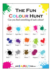 Free Colour Scavenger Hunt Printables For Kids