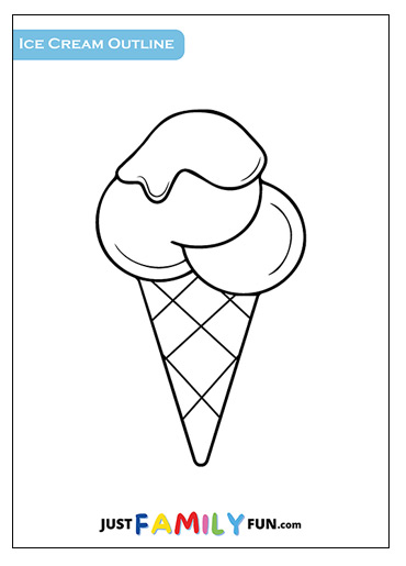Free Printable Ice Cream Outline | Just Family Fun