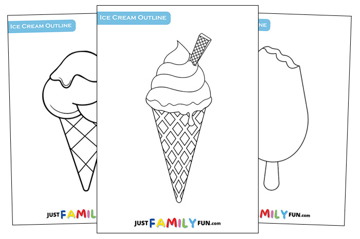 Free Printable Ice Cream Outline | Just Family Fun