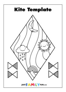 Kite Outline Template For Kids | Just Family Fun