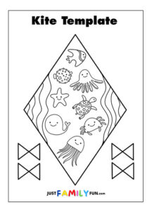 Kite Outline Template For Kids | Just Family Fun