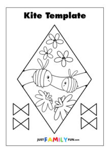 Kite Outline Template For Kids | Just Family Fun