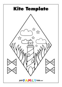 Kite Outline Template For Kids | Just Family Fun