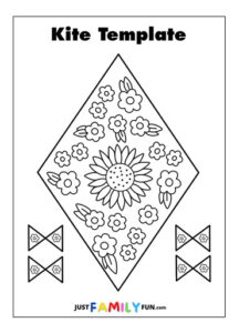 Kite Outline Template For Kids | Just Family Fun