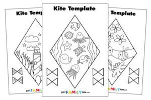Kite Outline Template For Kids | Just Family Fun