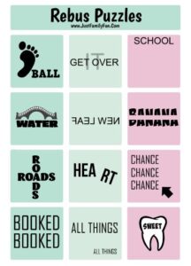 100 Printable Rebus Puzzles With Answers | Free PDF