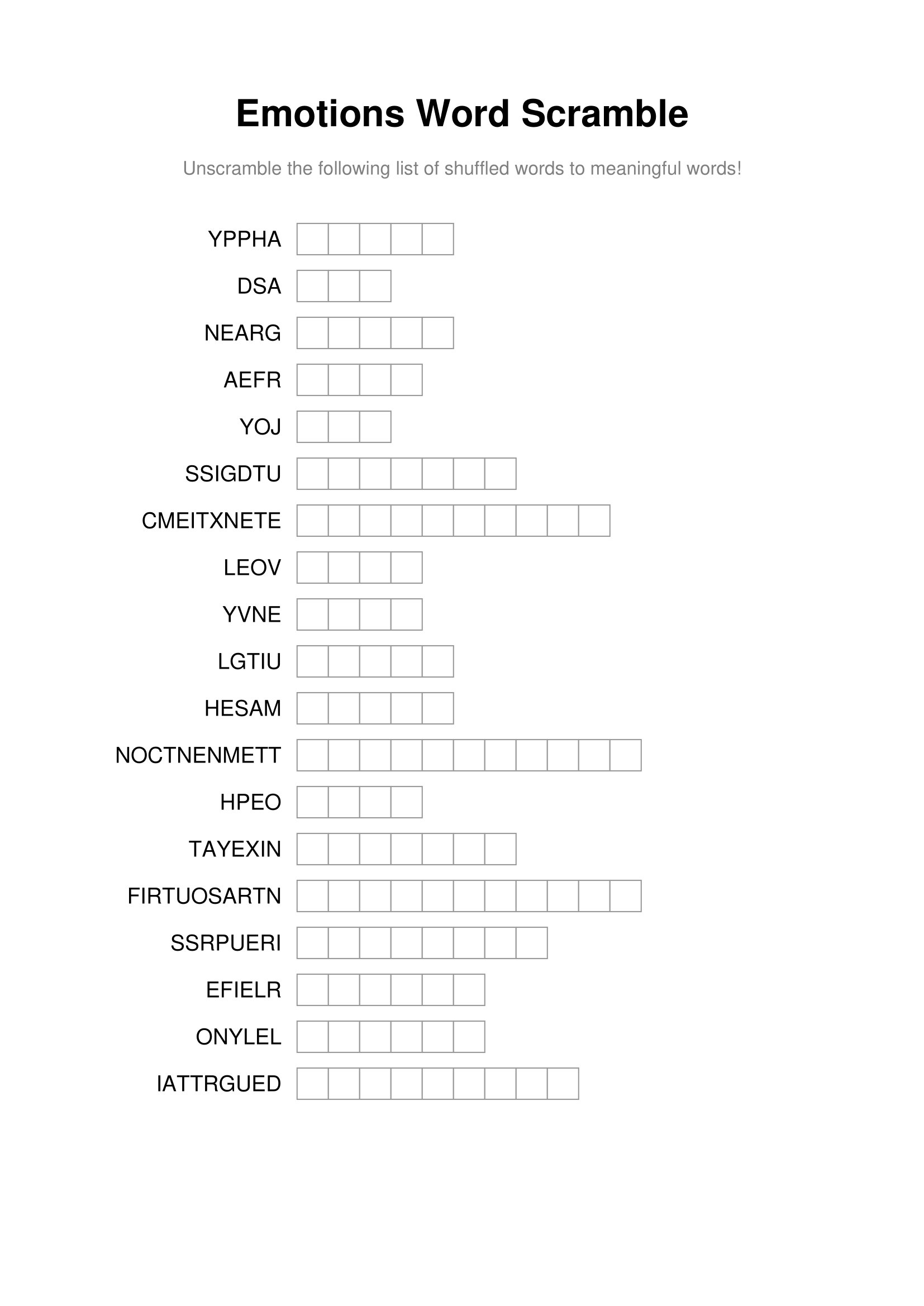 Word Scramble Puzzles Printable | Just Family Fun