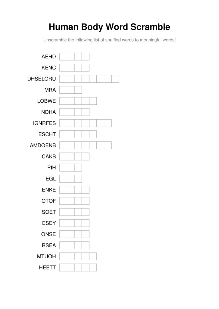 Word Scramble Puzzles Printable | Just Family Fun