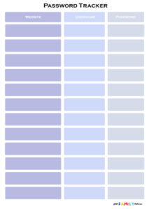 Printable Username & Password Tracker | Editable