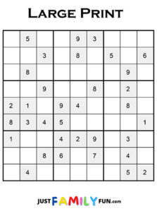 Large Print Sudoku Puzzles To Print | Just Family Fun