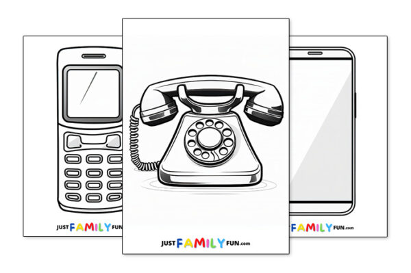 Printable Smartphone Coloring PDF | Just Family Fun