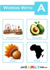 Printable A Words For Early Learners | Just Family Fun