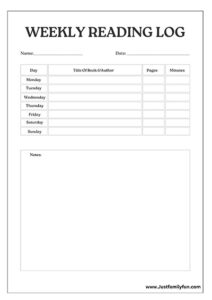 20 Free Reading Log Printable Templates