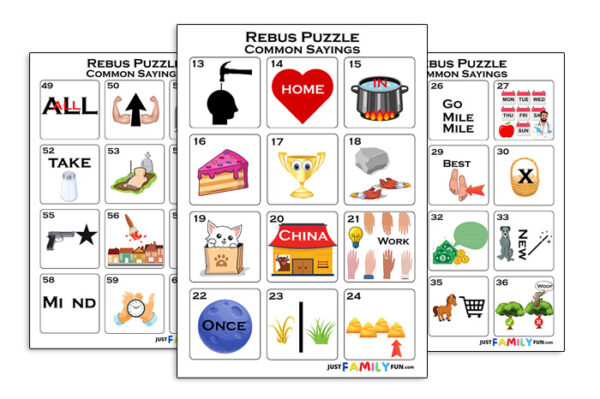 100 Printable Rebus Puzzles With Answers | Free PDF