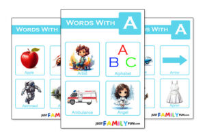 Printable A Words For Early Learners | Just Family Fun