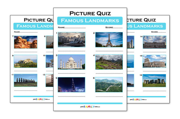 Printable Landmark Picture Quiz